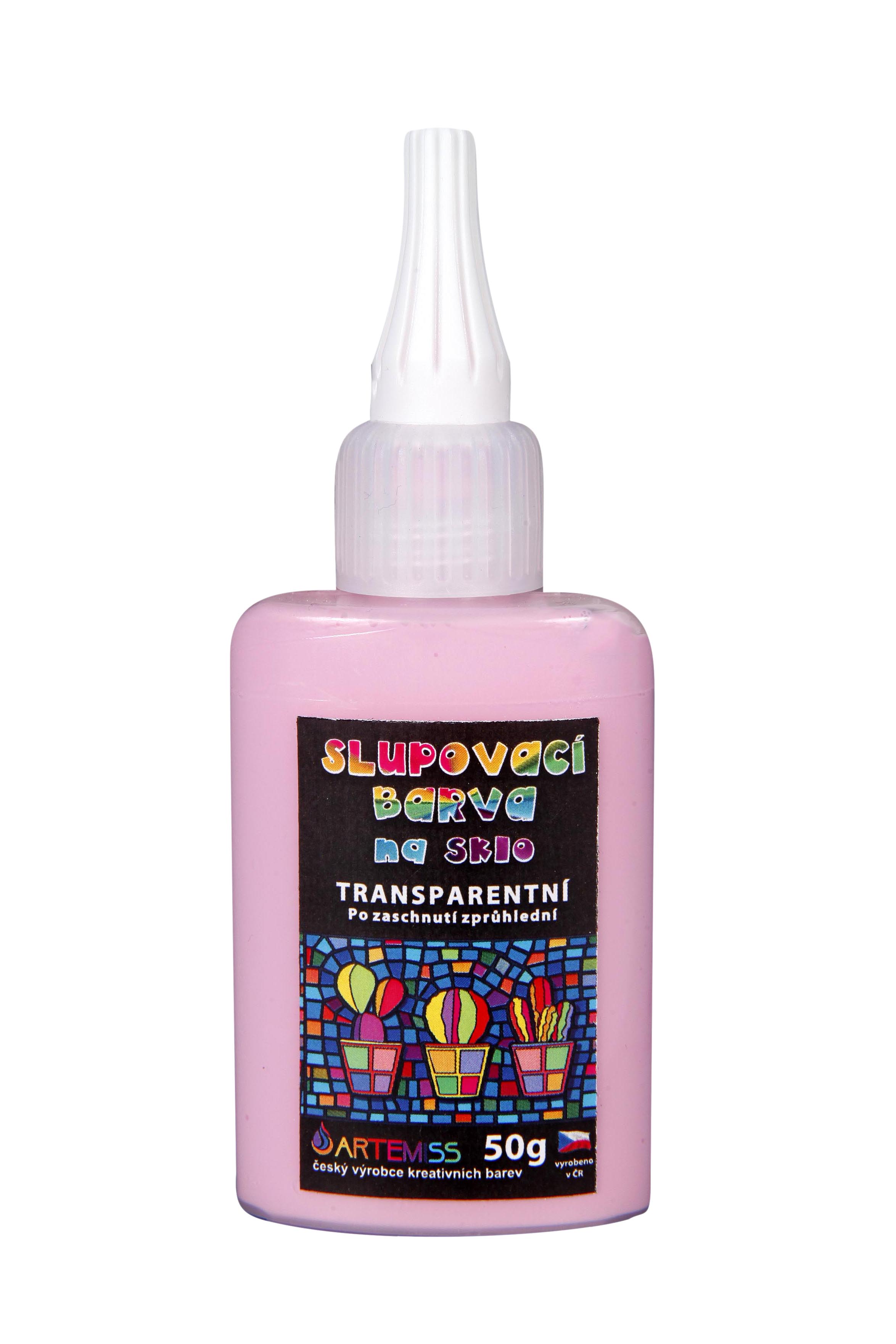 Barva na sklo, transparentní odstín - růžová, 50 g | SEVT.cz