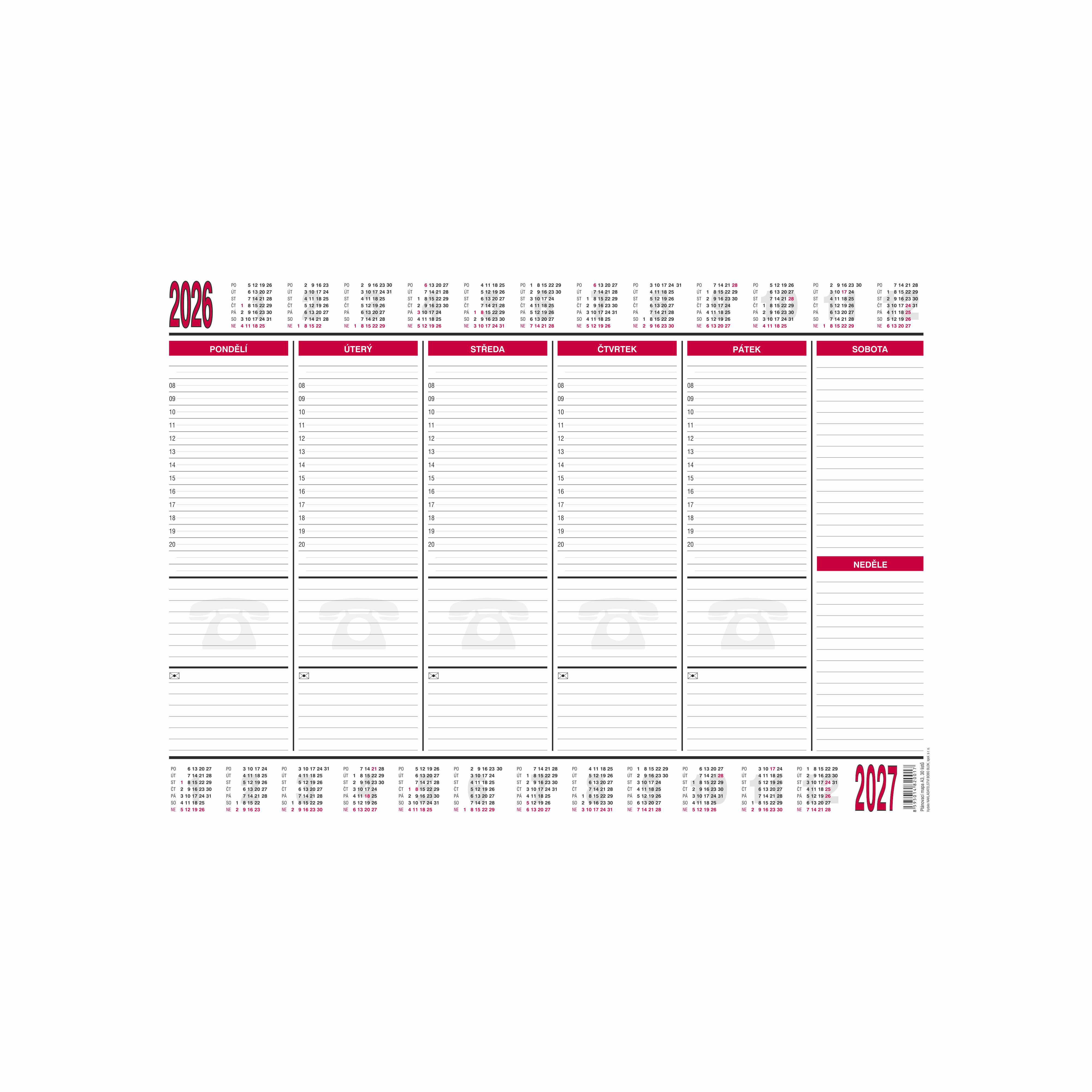 BOBO Plánovací podložka na stůl A3 - 30 listů | SEVT.cz