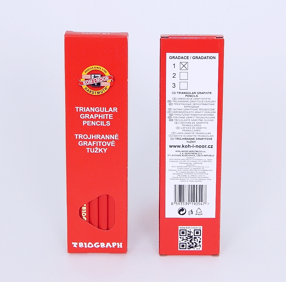 Koh-i-noor grafitová tužka 1802, číslo 1 - trojhranná, 12 ks | SEVT.cz