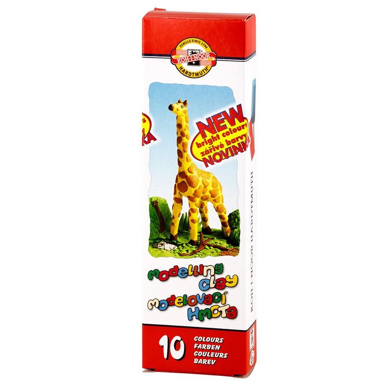 Koh-i-noor Modelína 10 barev 200 g v krabičce Žirafa | SEVT.cz