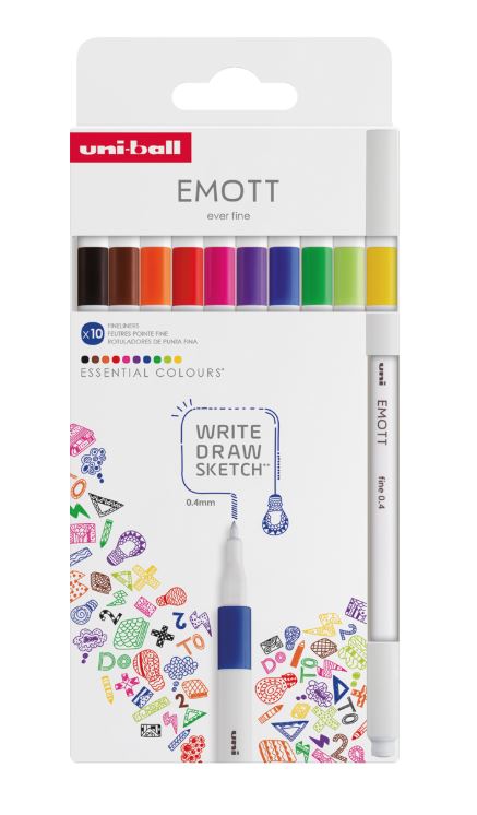 Liner UNI EMOTT 0,4 mm - sada 10 barev ESSENTIAL | SEVT.cz