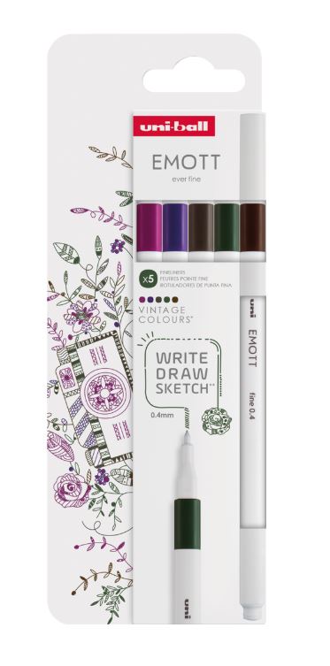Liner UNI EMOTT 0,4 mm - sada 5 barev VINTAGE | SEVT.cz