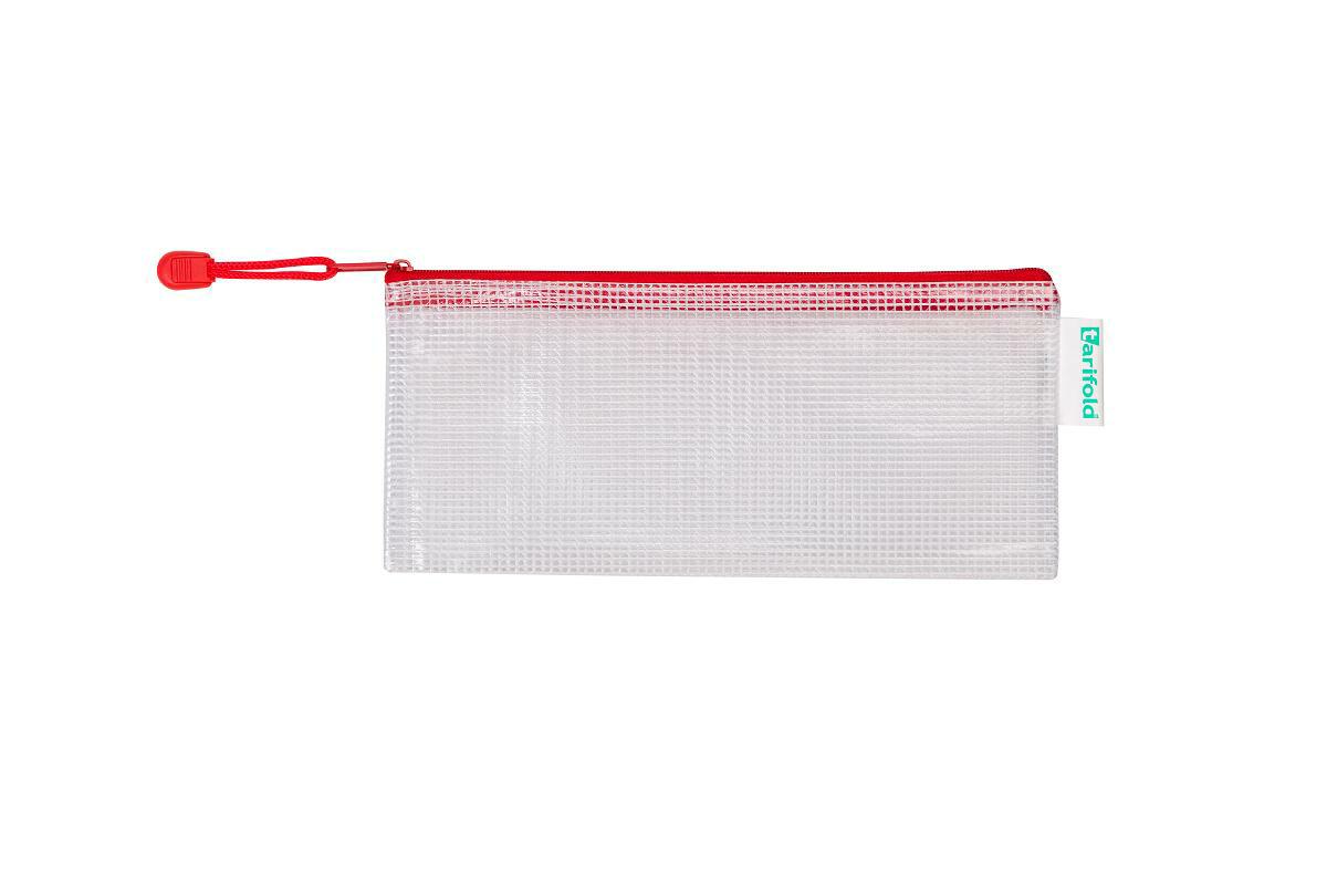 Obálka se zipem DL, PVC síťovina - červená | SEVT.cz