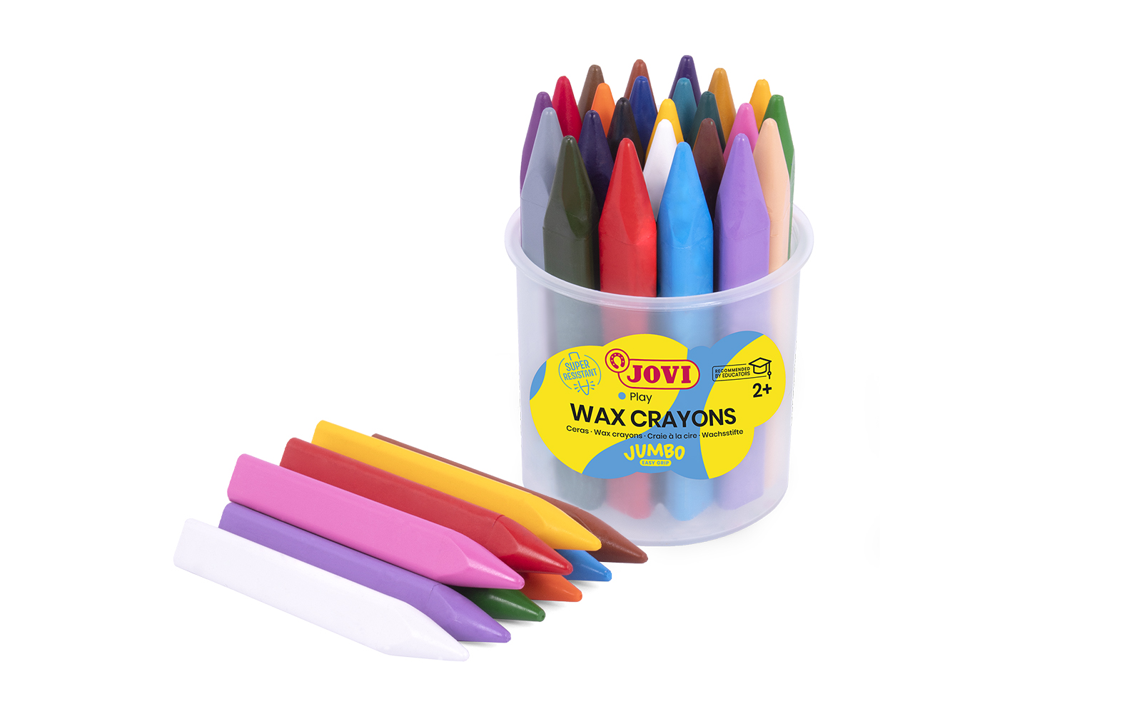 Pastelky JOVI voskové trojhranné - 24 ks, v kelímku | SEVT.cz