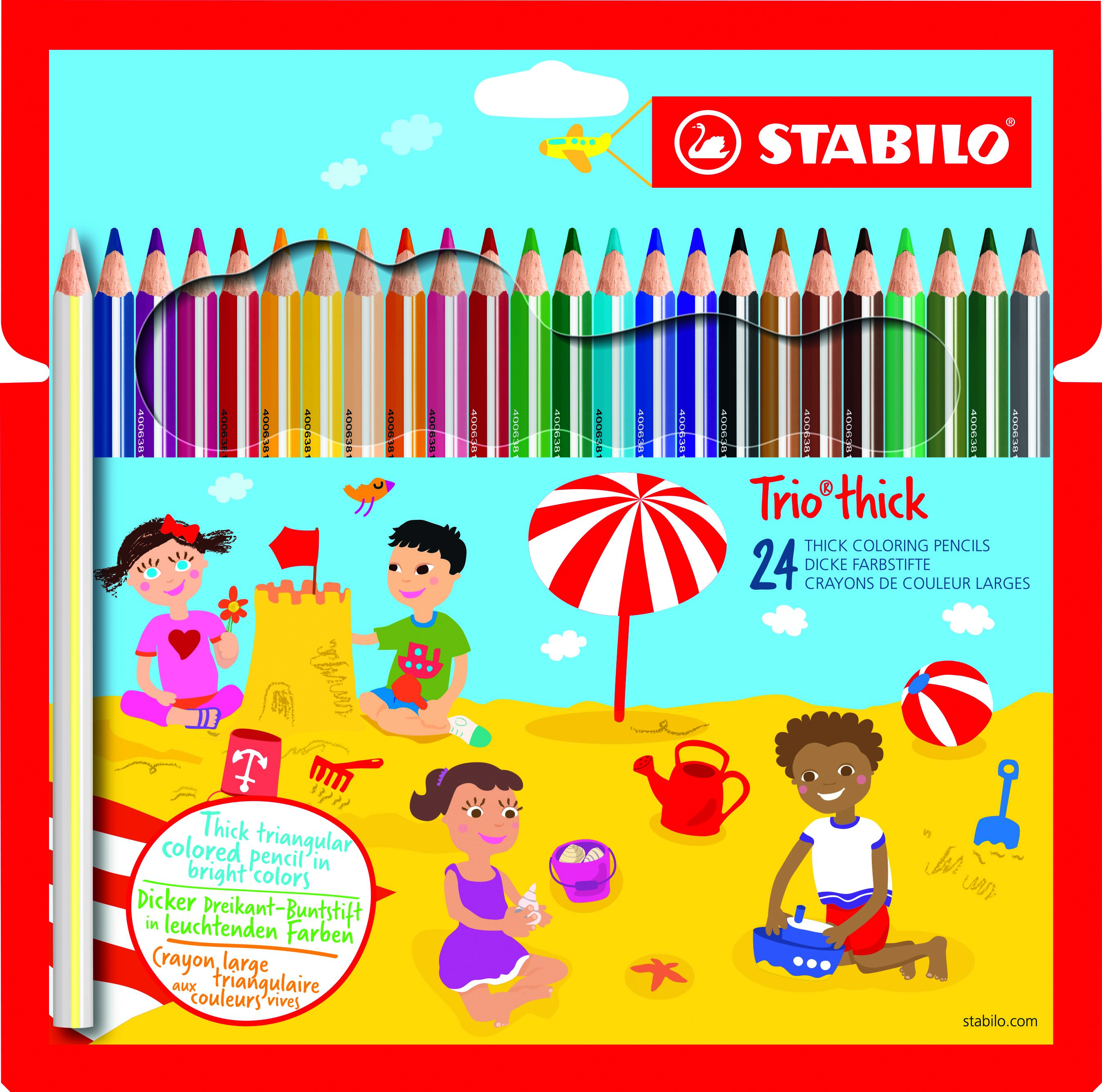 STABILO Trio thick silné trojhranné pastelky - 24 barev | SEVT.cz