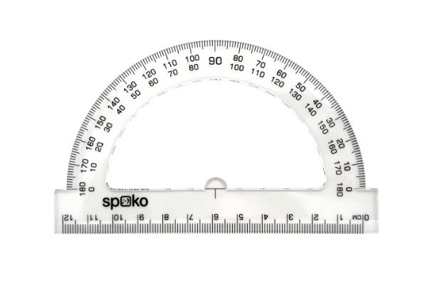 Úhloměr Spoko 12 cm 180 ° - transparentní | SEVT.cz